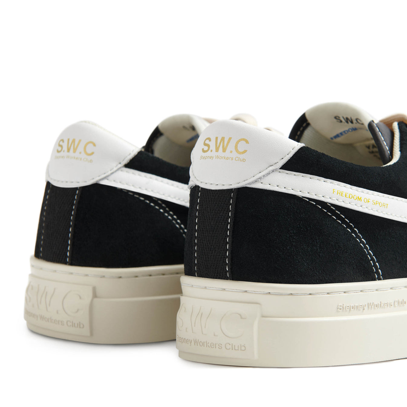 DELLOW S-STRIKE CUP SUEDE BLACK-WHITE – S.W.C - Stepney Workers Club